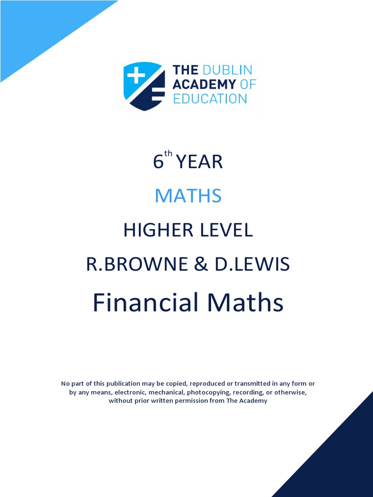 Financial Maths Notes | PDF