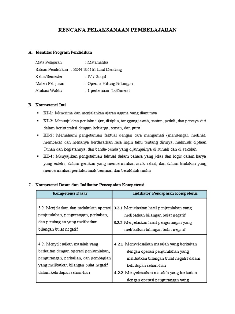 Contoh RPP Kel.7 MTK | PDF