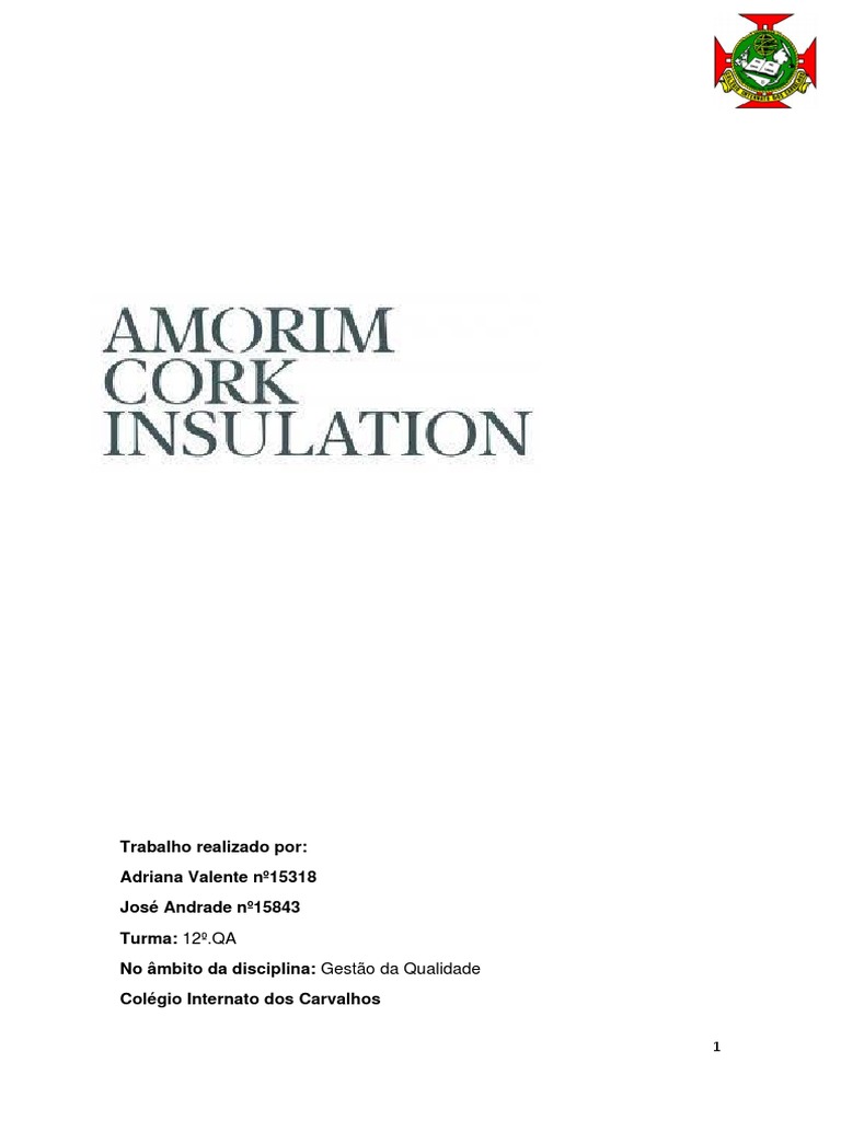 Gestao Da Qualidade, Amorim Cork | PDF