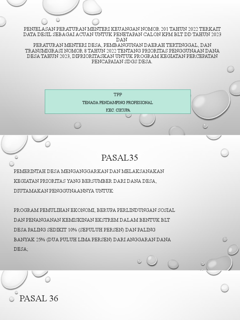 Panduan Penetapan KPM BLT DD 2023 | PDF