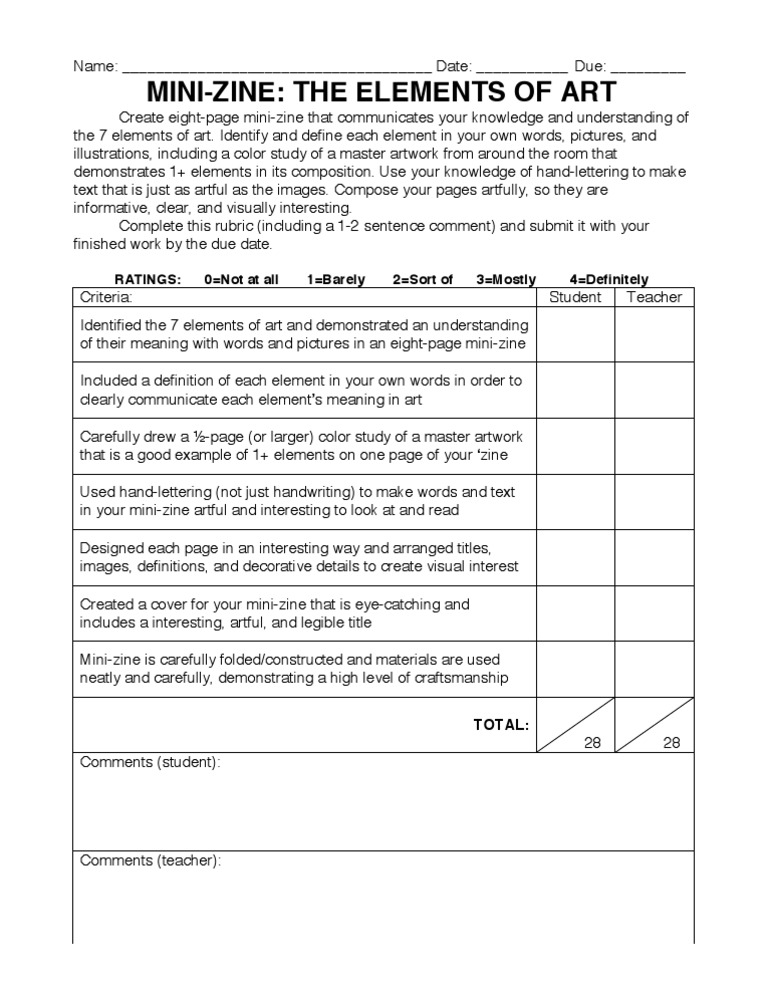 Mini-Zine: The Elements of Art | PDF
