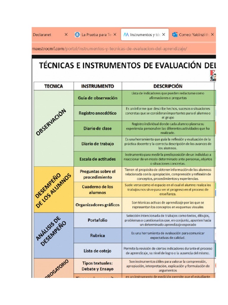 Instrumentos de Evaluacion | PDF