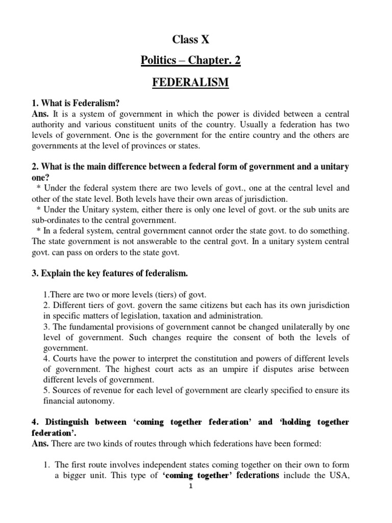 Federalism: Routes and Key Differences | PDF | Social Science | Law