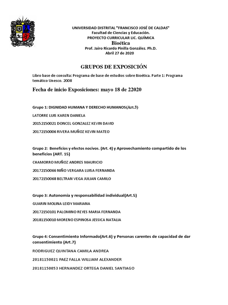 Grupos de Exposiciones | PDF