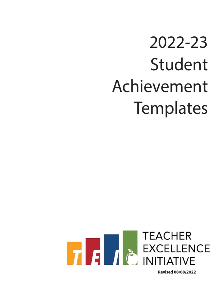 TEI Achievement Templates 202223 | PDF | Advanced Placement | Teachers