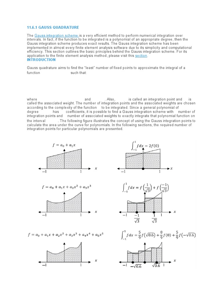 Gauss Quadrature | PDF | Integral | Computational Science Gauss Quadrature | PDF | Integral | Computational Science