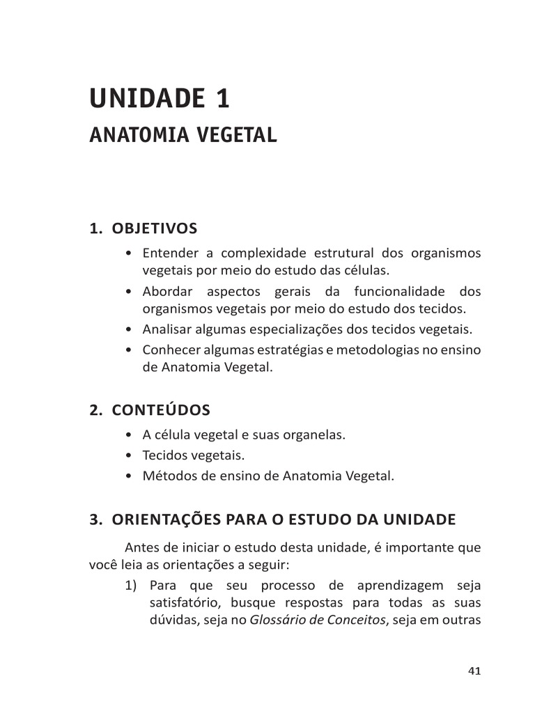 Anatomia Vegetal Unid 1 | PDF | Célula (Biologia) | Raiz