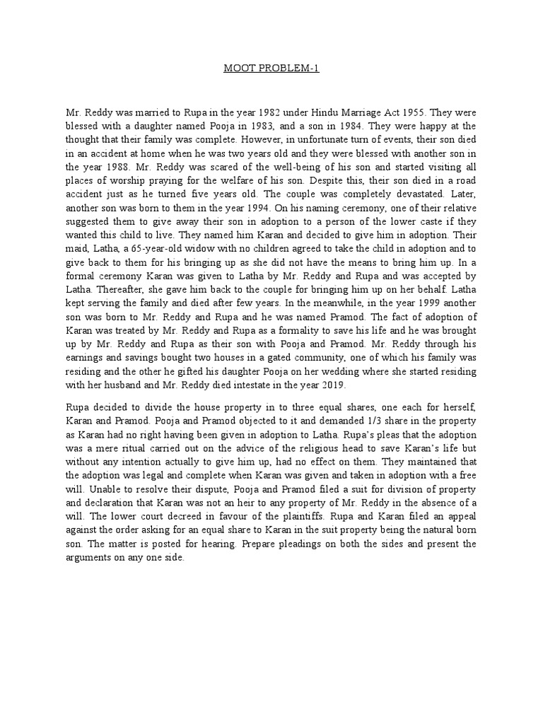Moot Problem-1-2023 | PDF