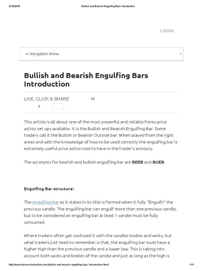 Engulfing Bars Trading Guide | PDF | Market Trend | Financial Markets