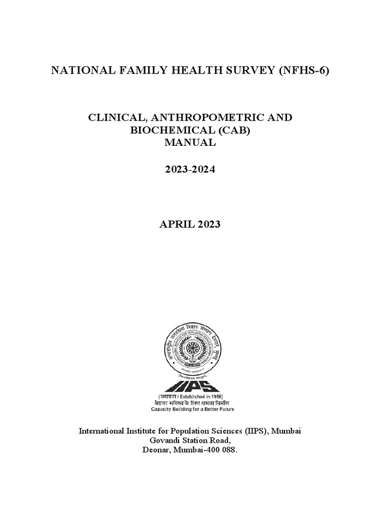 Nfhs-6 Cab Manual | PDF | Informed Consent | Body Mass Index
