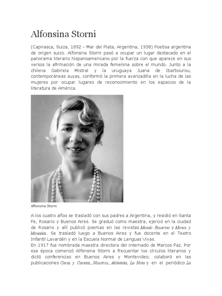 Alfonsina Storni Biografia | PDF