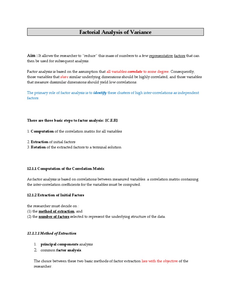 Factor Analysis & Rotation | PDF