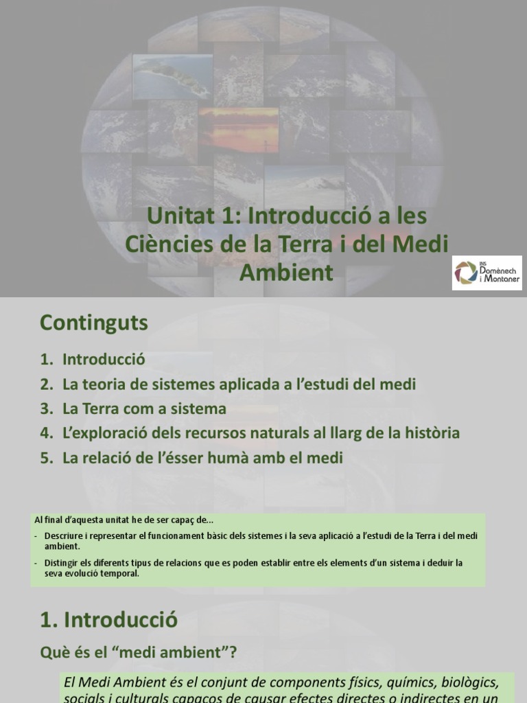 Unitat 1: Introducció A Les Ciències de La Terra I Del Medi Ambient | PDF