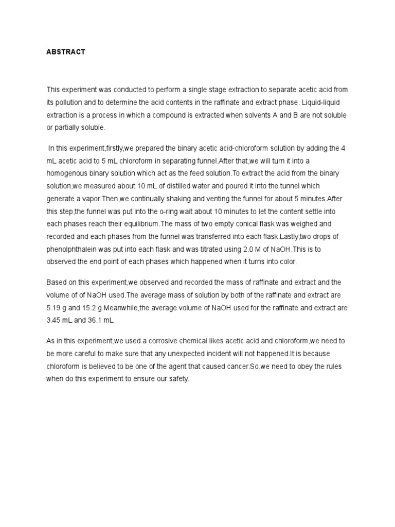 CMT267 - Liquid - Liquid Extraction | PDF | Solvent | Solubility
