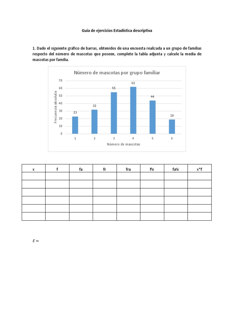 Guía de Ejercicios Estadística Descriptiva (Con Respuesta) | PDF