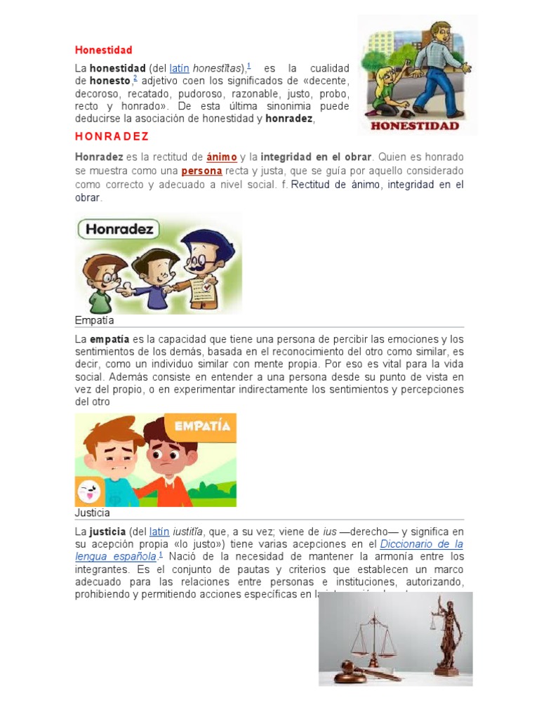 20 Valores Esenciales para Niños | PDF | Compasión | Justicia