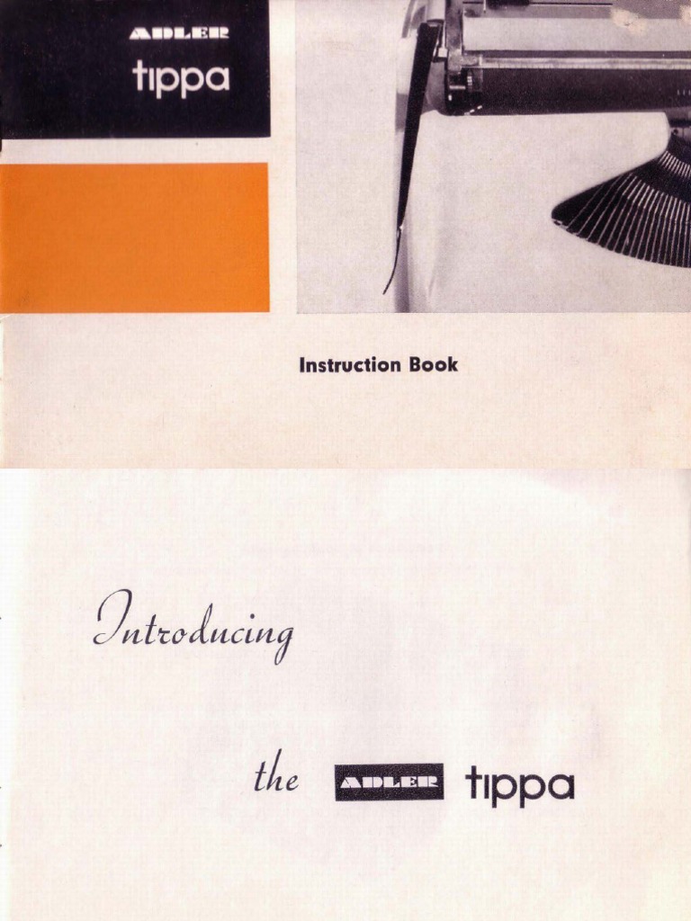Adler Tippa Instruction Book 1961 | PDF