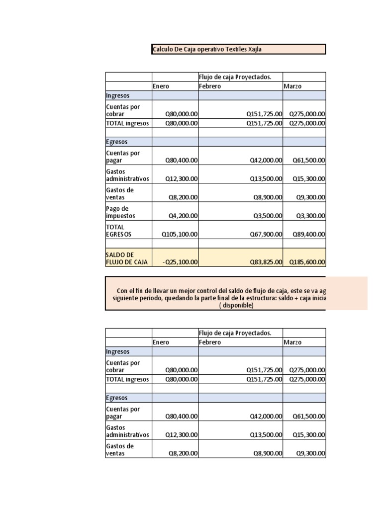 Flujo Caja Operativo | PDF