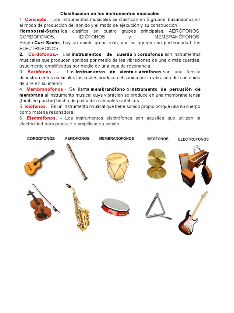 Clasificación de Los Instrumentos Musicales | PDF