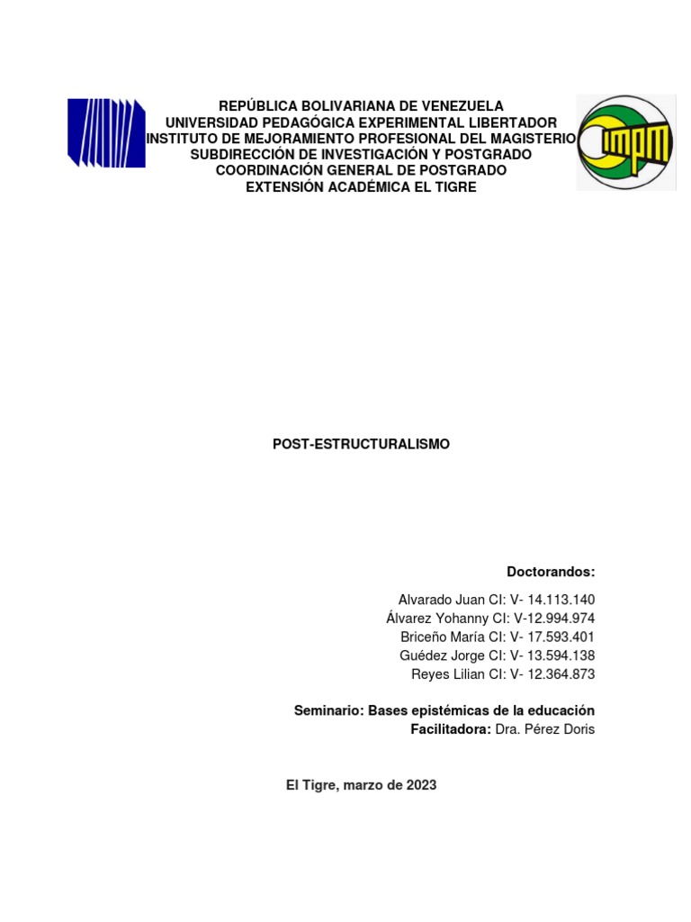 Analisis de Posestructuralismo | PDF | Filosofía