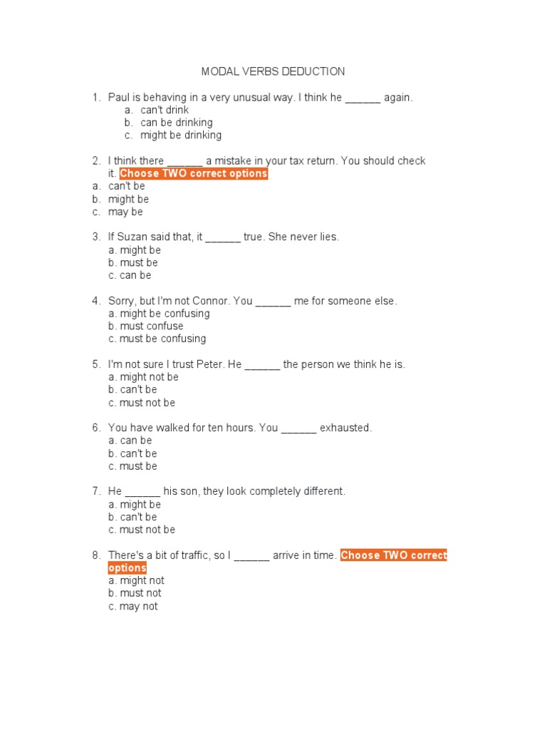 U3 Modal Verbs Deduction | PDF