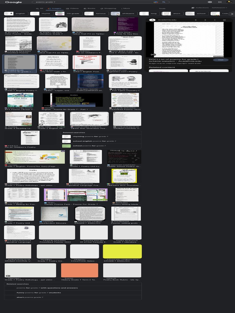 Poems Grade 7 - Google Search | PDF | Poetry | Writing