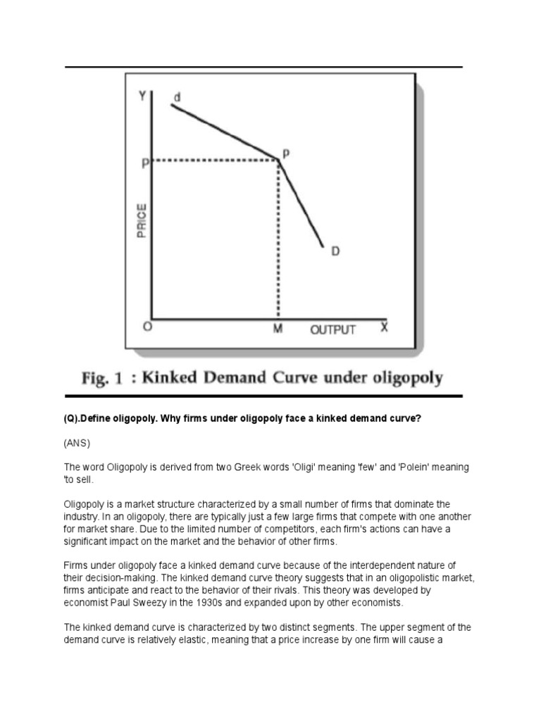 Oligopoly and Kinked Demand Curve | PDF