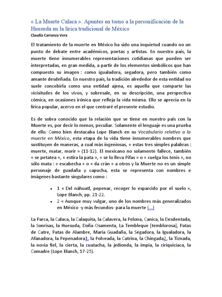 La Muerte Calaca | PDF