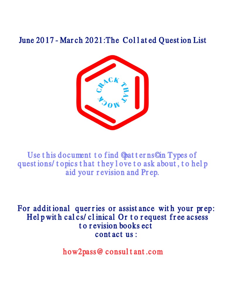 GPhC Revision Question Patterns | PDF | Drug Overdose | Prescription Drugs