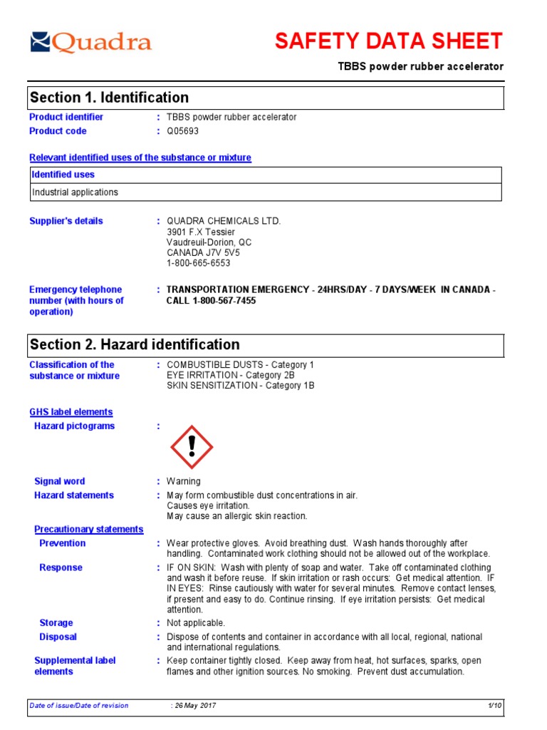 Q05693 - Quadra - Canada (CA) SDS HPR 2015 - Eng | PDF | Electrostatic ...