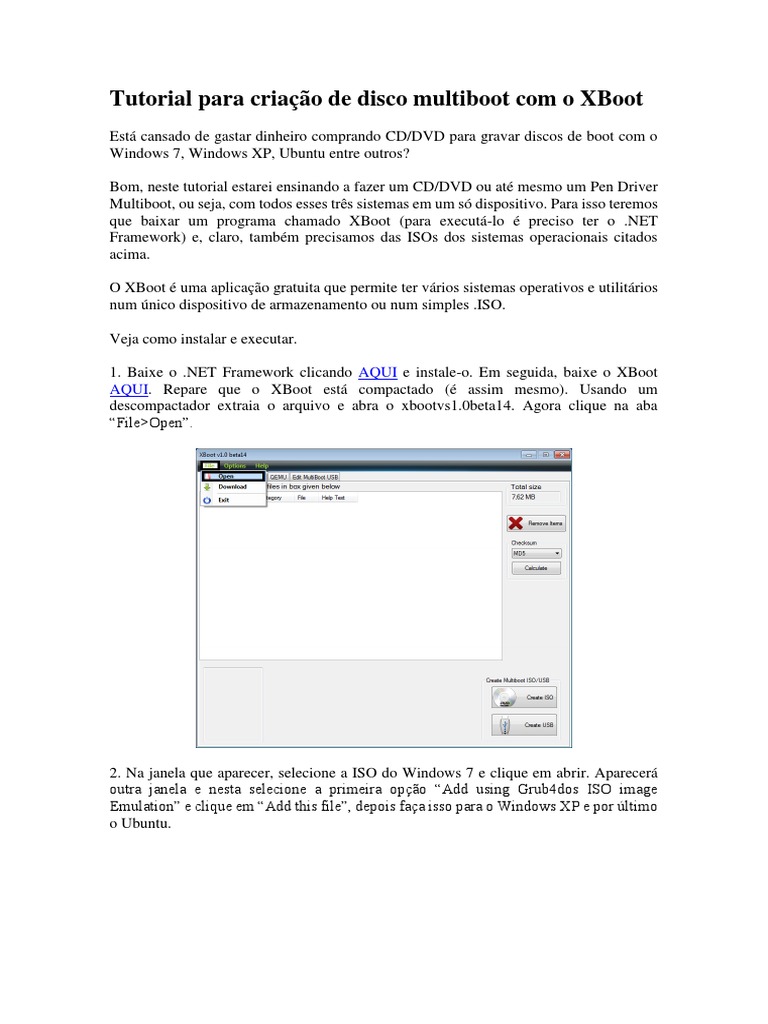 Como Criar Disco Ou Pendrive Multiboot Com o XBoot | PDF
