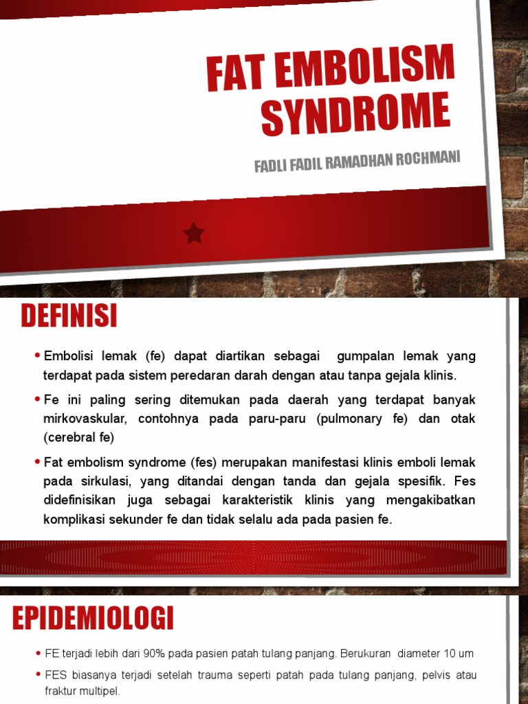 Materi Fat Embolism Syndrome | PDF