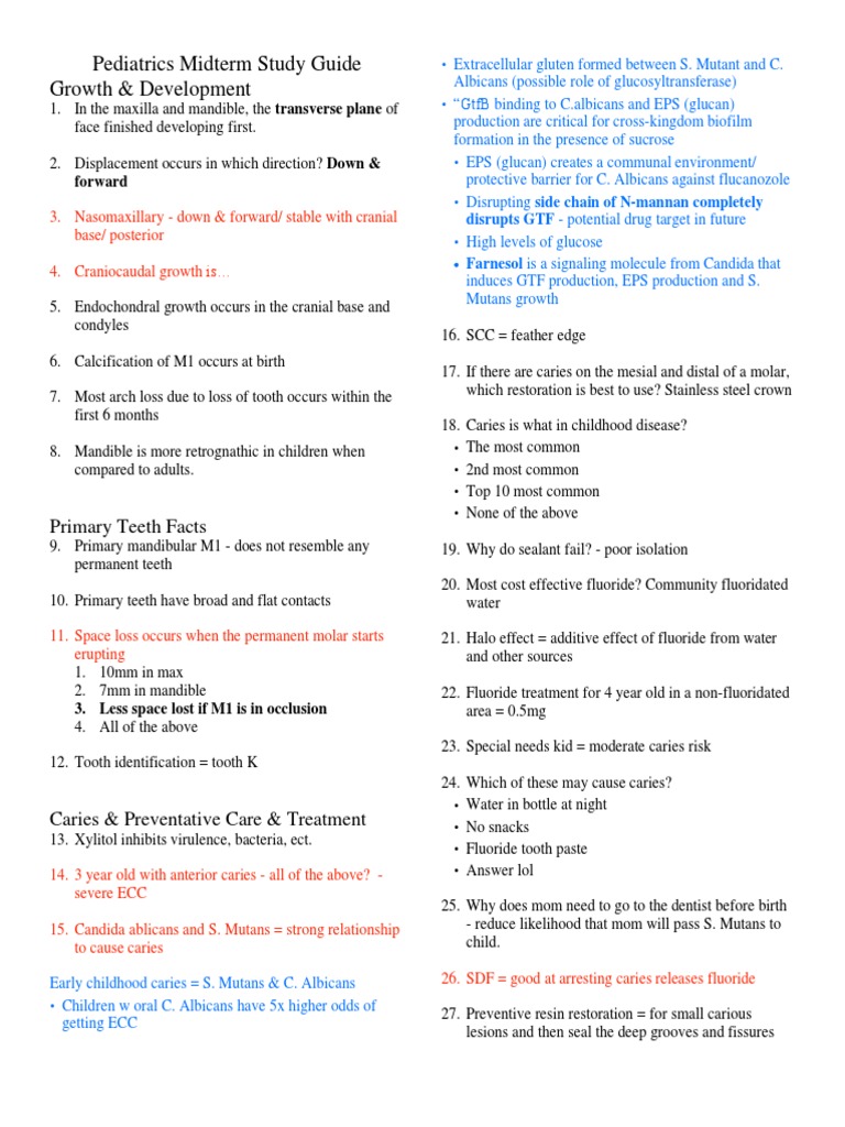 Pedo MCQ Exam Sample For Revision | PDF | Human Tooth | Dental Anatomy