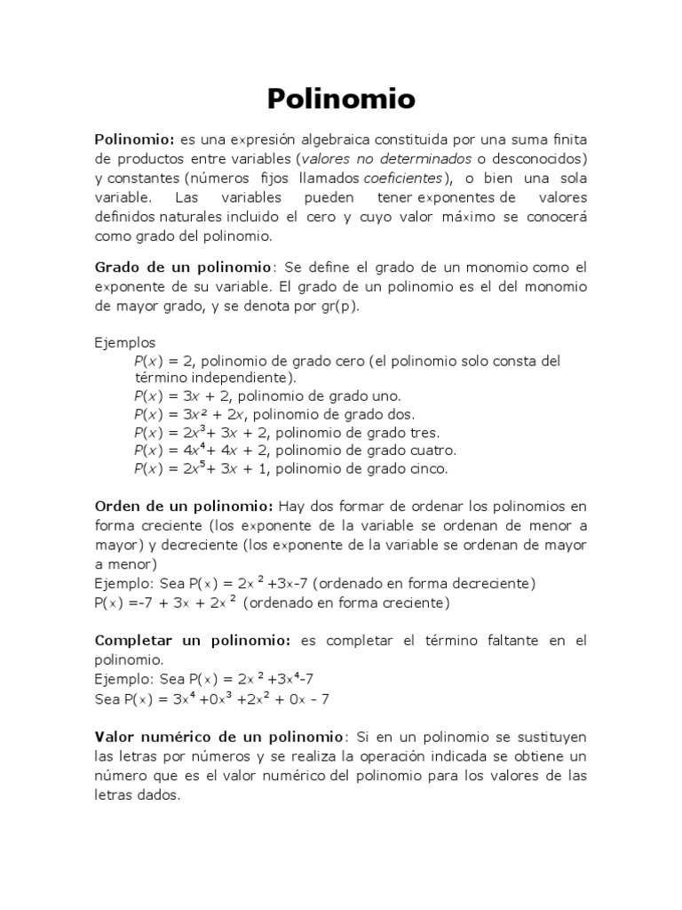 Polinomio | PDF
