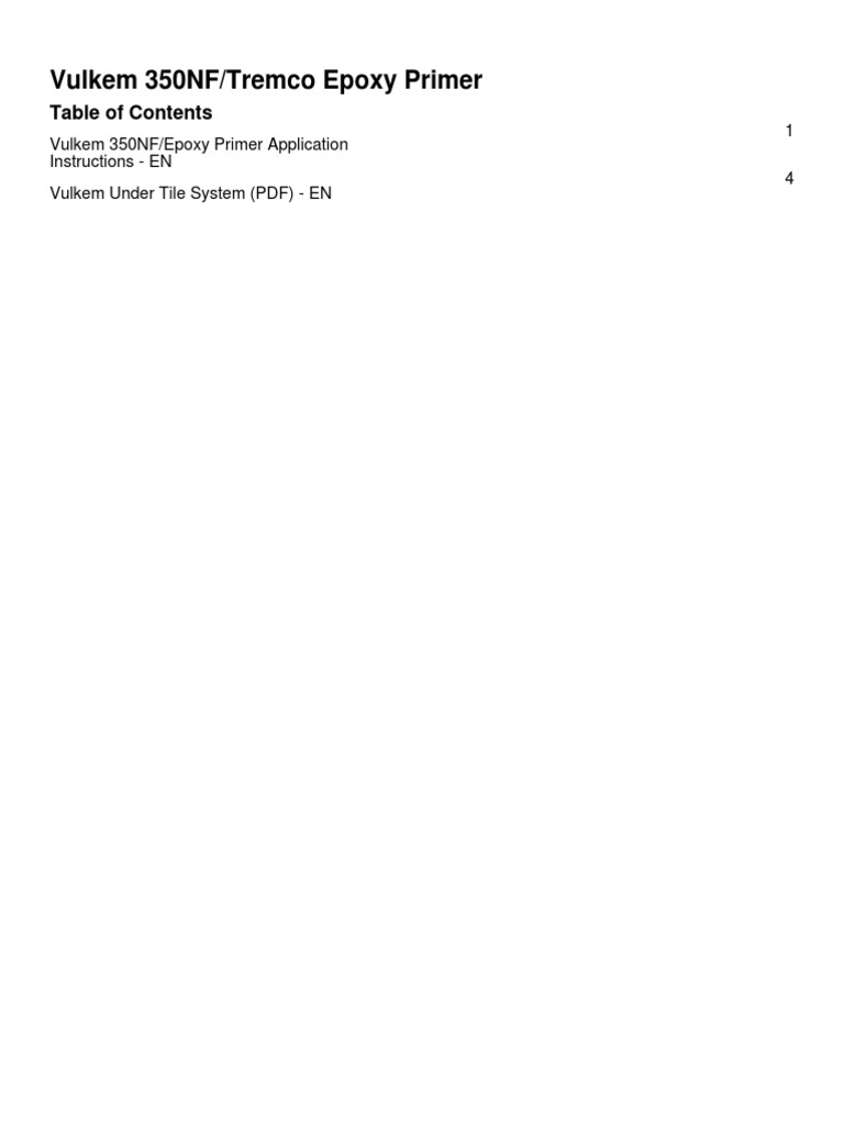 Vulkem 350NF - Tremco Epoxy Primer - CV | PDF | Concrete | Epoxy