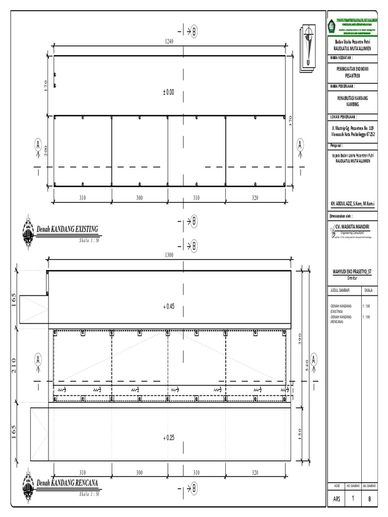 Denah Kandang Existing: Skala 1: 50 | PDF