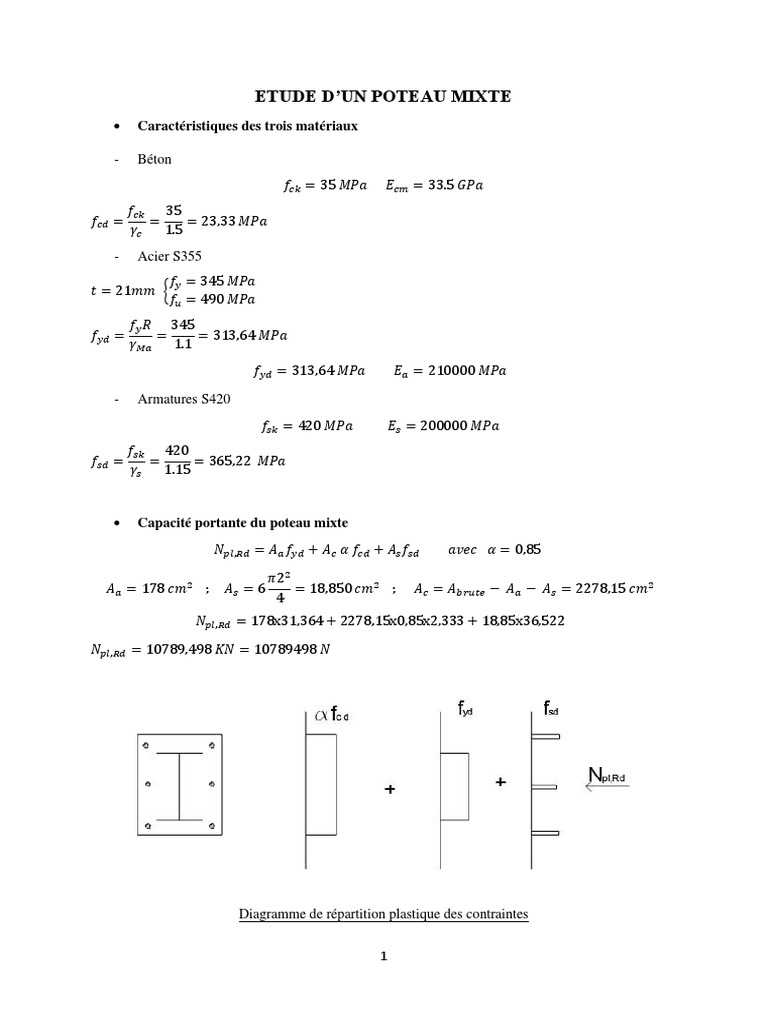Étude de poteau mixte en béton et acier | PDF | Sciences physiques ...