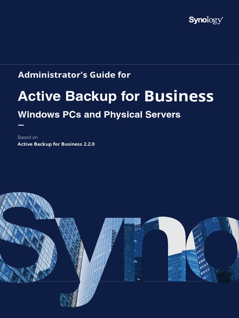 Synology Abb Admin Guide Windows Pc Ps Enu Pdf 