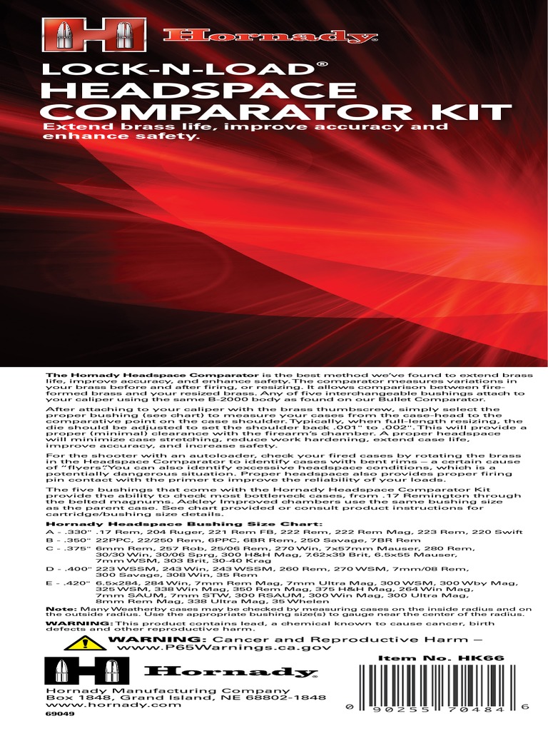 Lock N Load Headspace Comparator Kit Instructions1674495305 | PDF ...