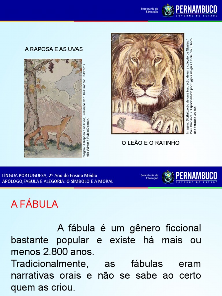 Apólogo, Fábula e Alegoria o Símbolo e A Moral 19 05 2021 | PDF ...