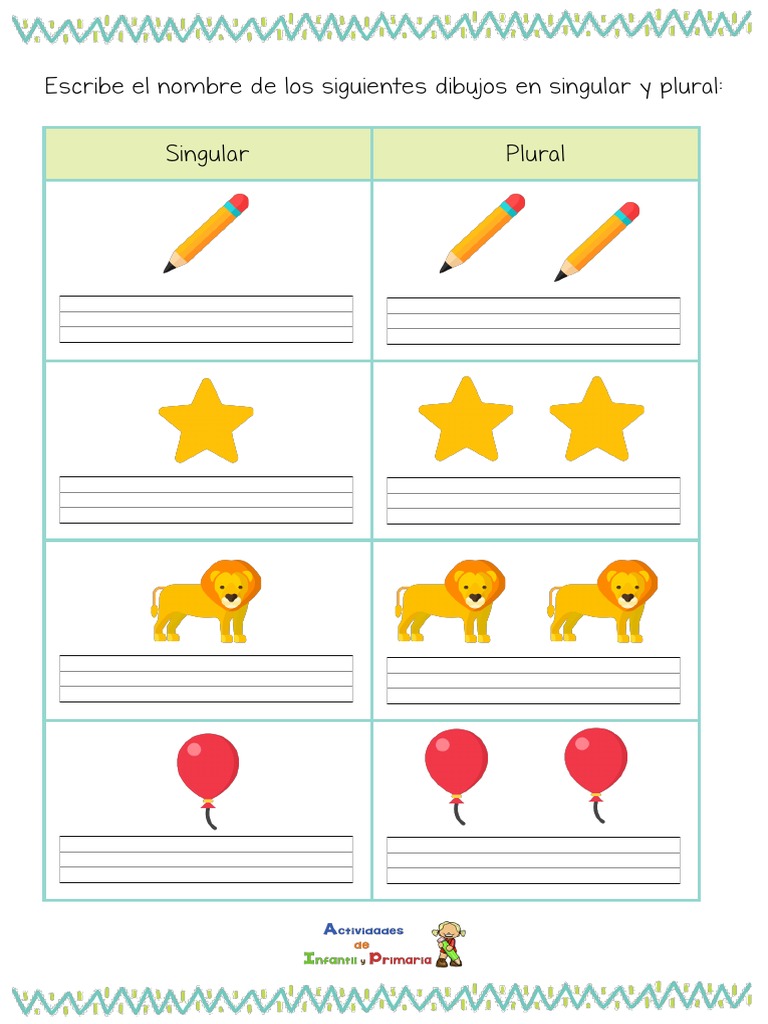 Escribir en Singular y Plural | PDF