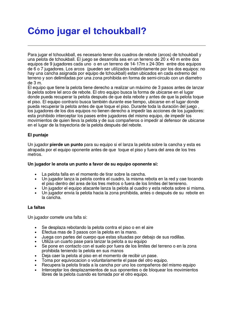 Regla Tchoukball | PDF