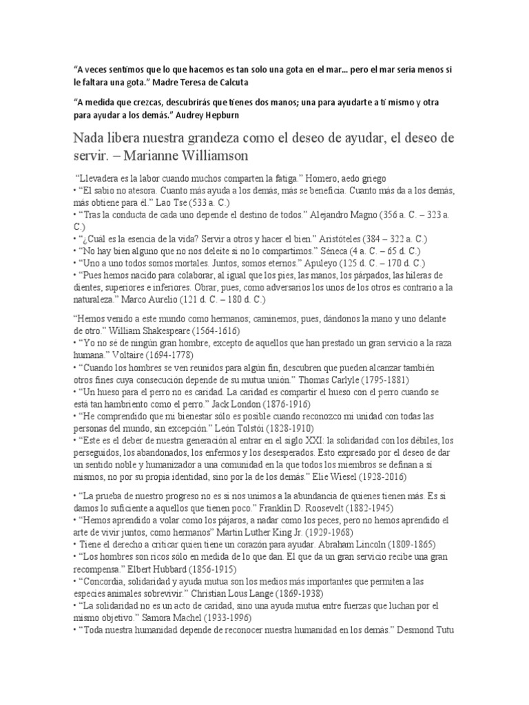 A Veces Sentimos Que Lo Que Hacemos Es Tan Solo Una Gota en El Mar | PDF
