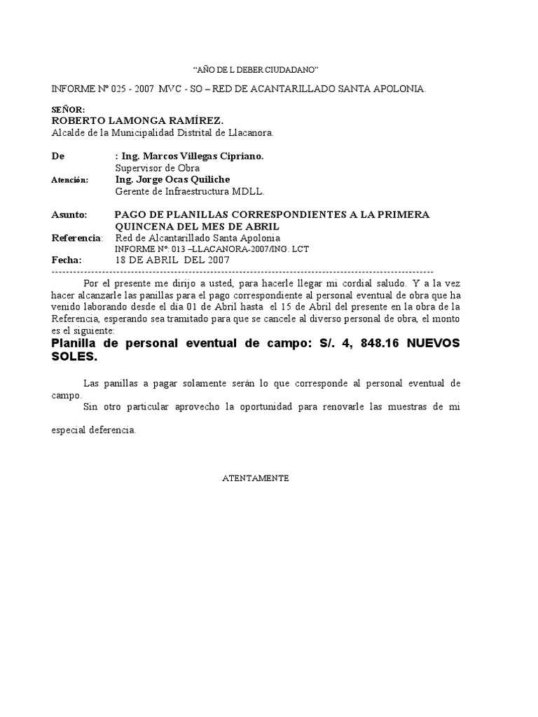 Informes de Supervisor | PDF