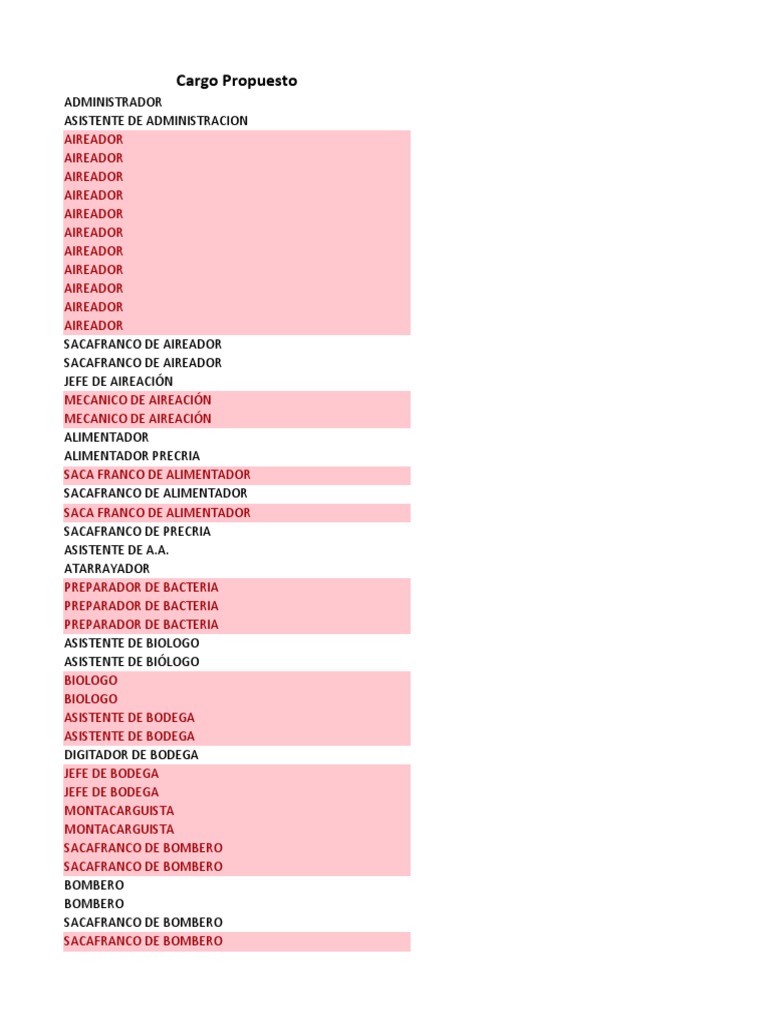 Cargos Propuestos | PDF