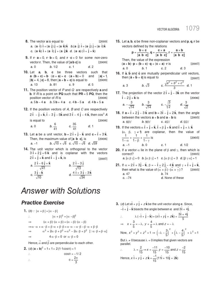 Vector Sol | PDF | Mathematics | Geometry
