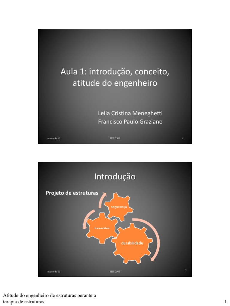 PEF 2503 - Aula 1 - Conceitos | PDF | Engenheiro | Atitude (Psicologia)