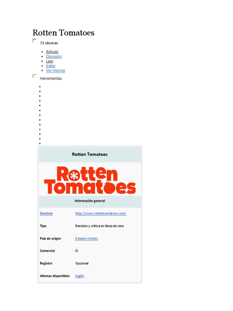 Rotten Tomatoes | PDF