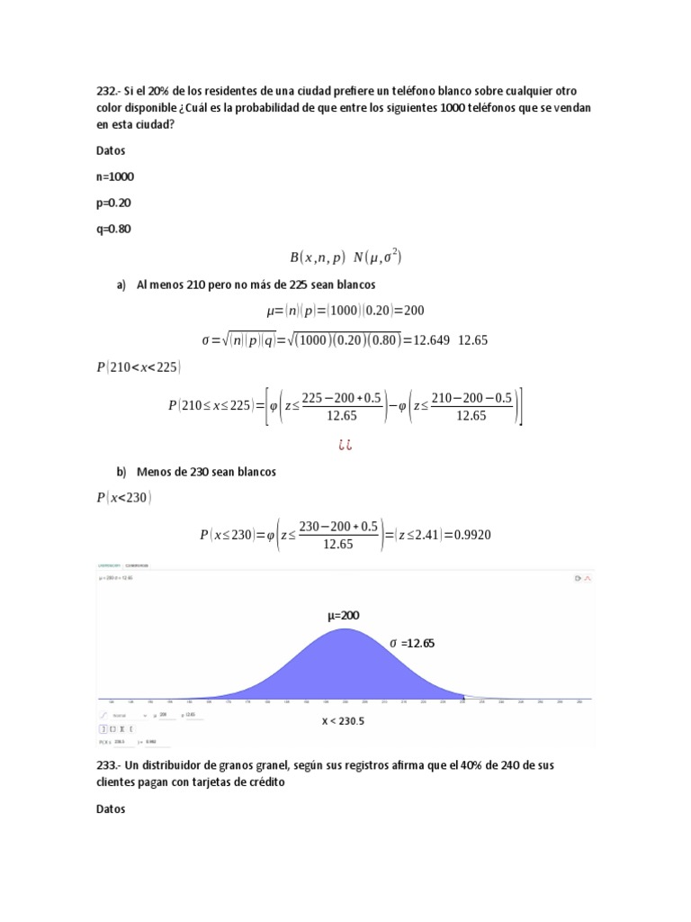Aproximacion de La Distribucion Normal A La Binomial | PDF | Probabilidad | Teoría estadística