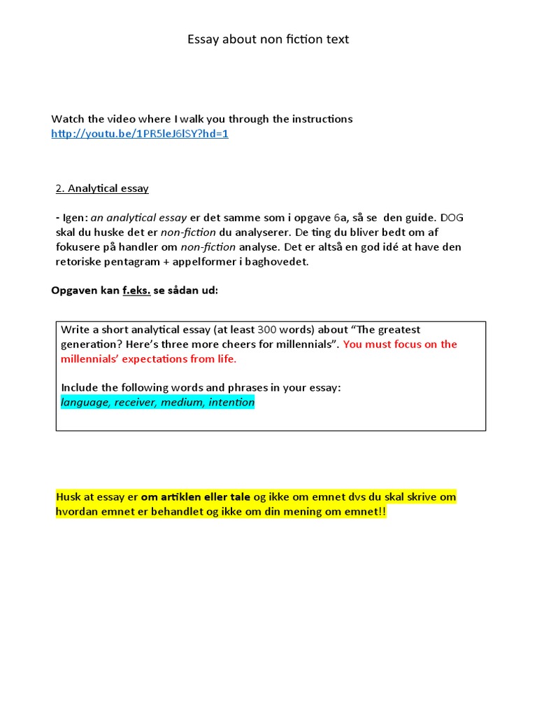 Non-Fiction Analytical Essay Guide | PDF | Cognition | Cognitive Science